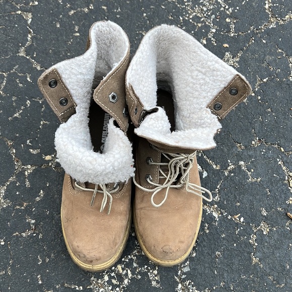 Timberland | Shoes | Authentic Teddy Lined Fold Down Timberlands W 65 ...